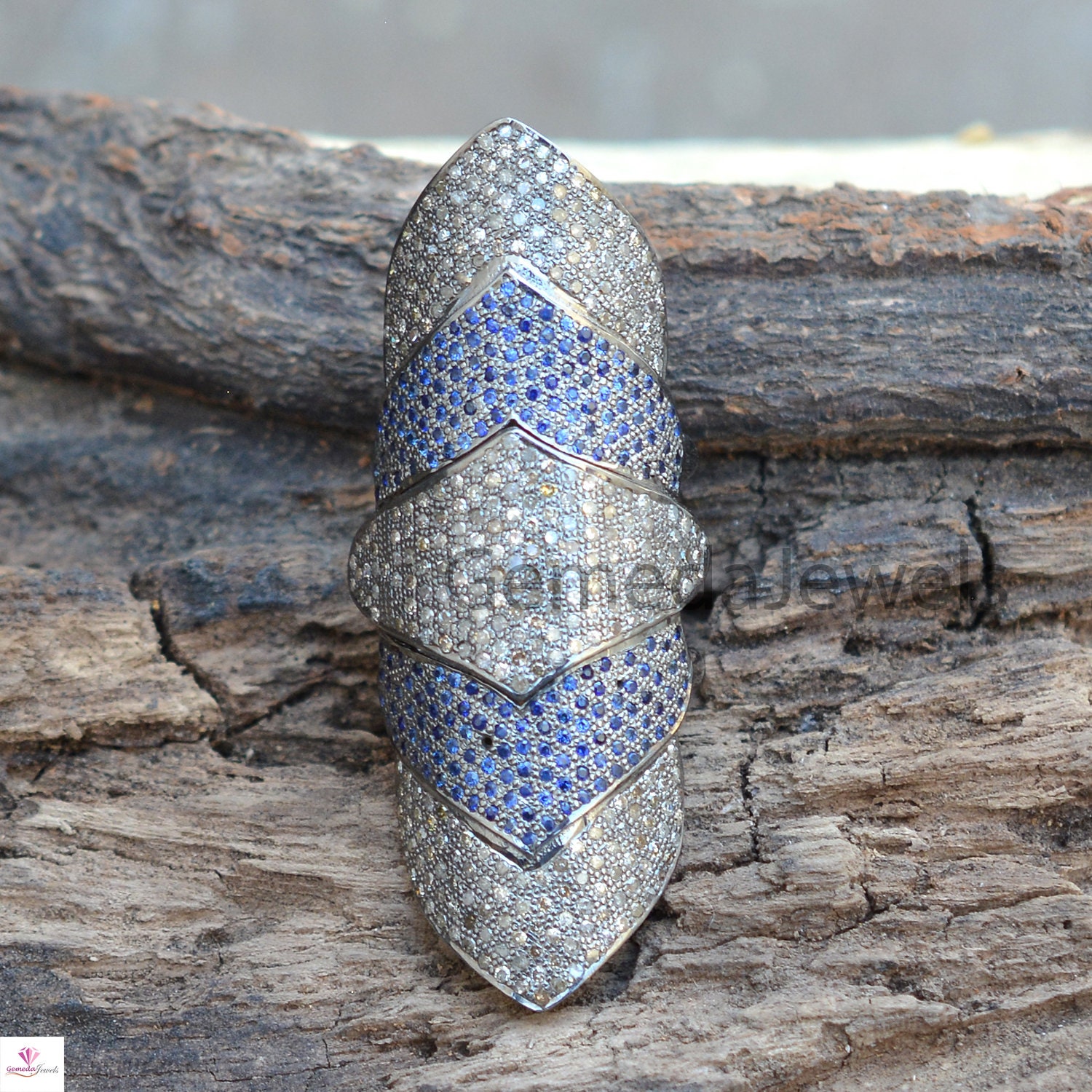 Sale Genuine Pave Diamond Ring Diamond Full Finger Knuckle | Etsy