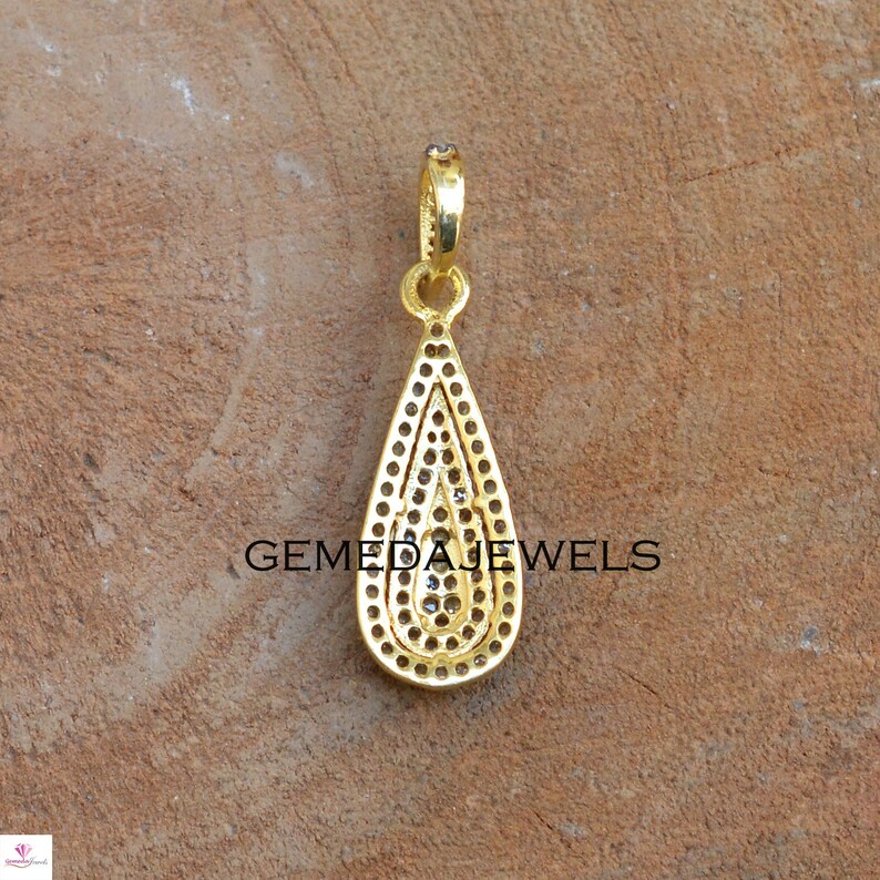 Pave Diamond Charm Pendant Solid 925 Sterling Silver Jewelry - Etsy