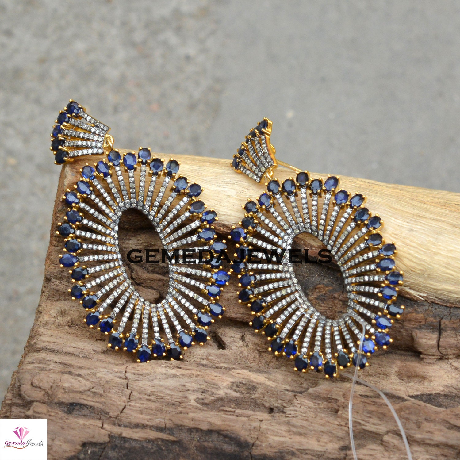 Pave Diamond Earrings Silver Gold Vermeil Earrings 925 - Etsy