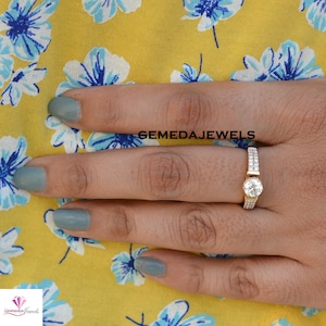 Center Diamond VS1 H Color Ring Solid 18k Yellow Gold Ring - Etsy