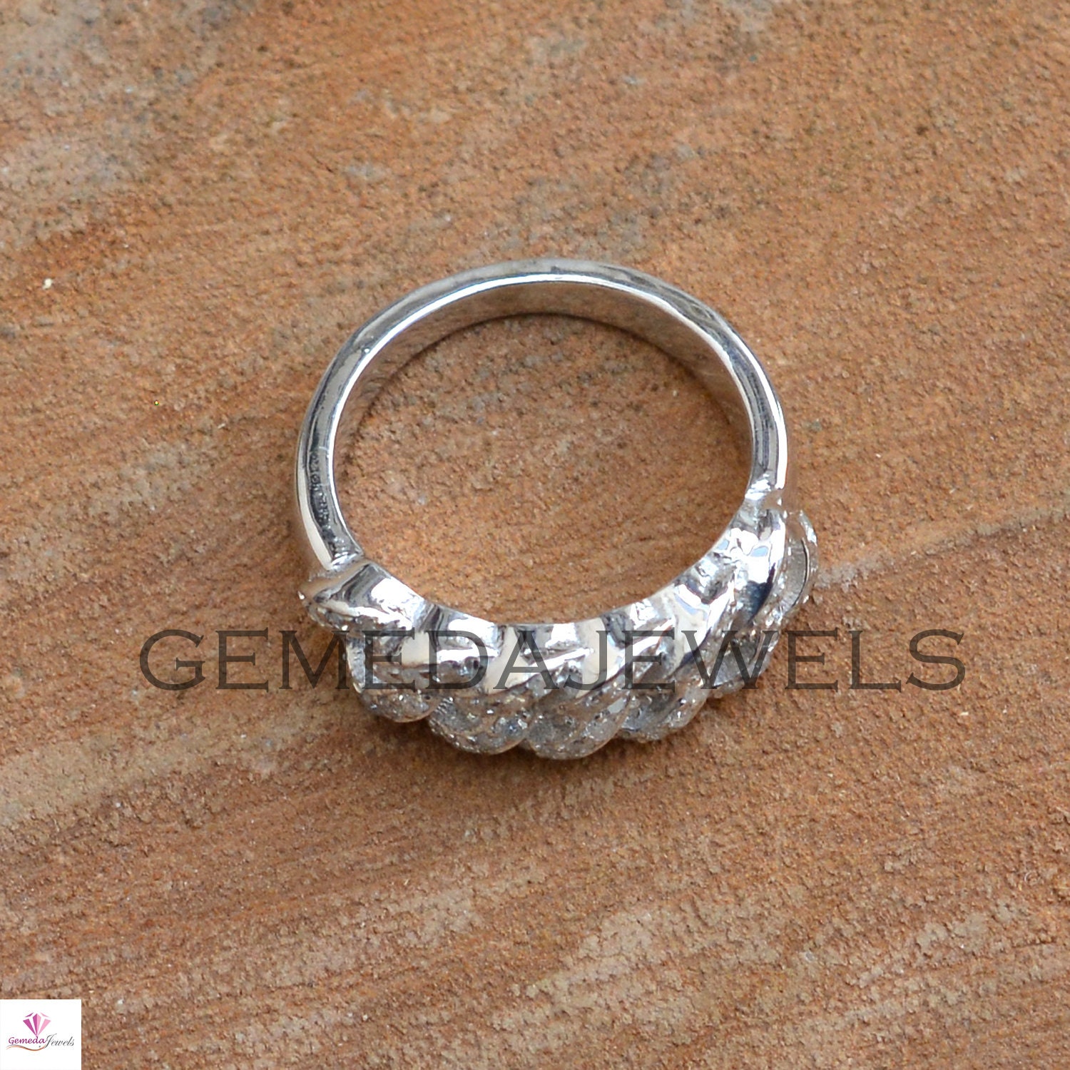 Sale Pave Diamond Ring 925 Sterling Silver Jewelry Diamond - Etsy