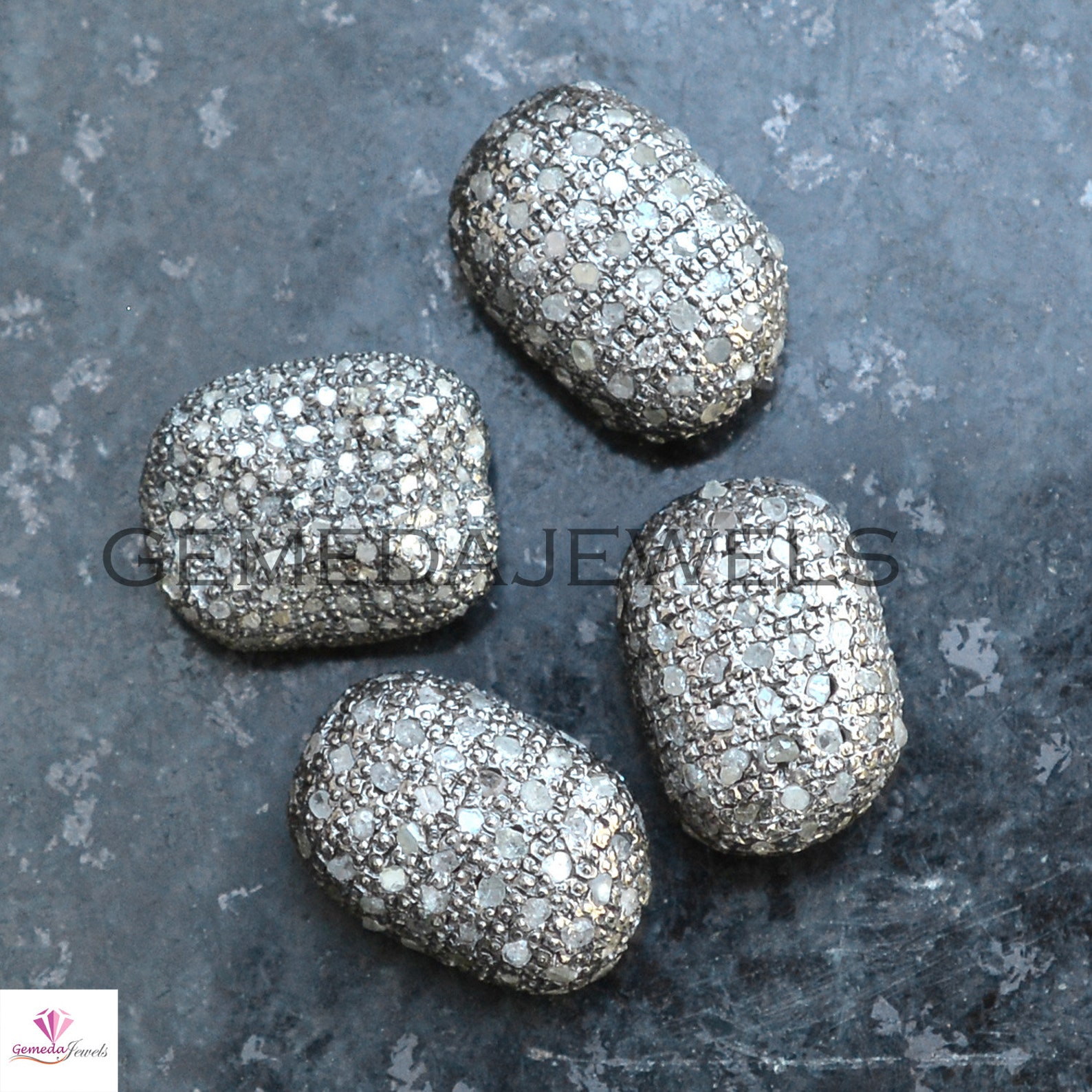 Pave Diamond Beads Jewelry Micro Pave Setting Jewelry - Etsy