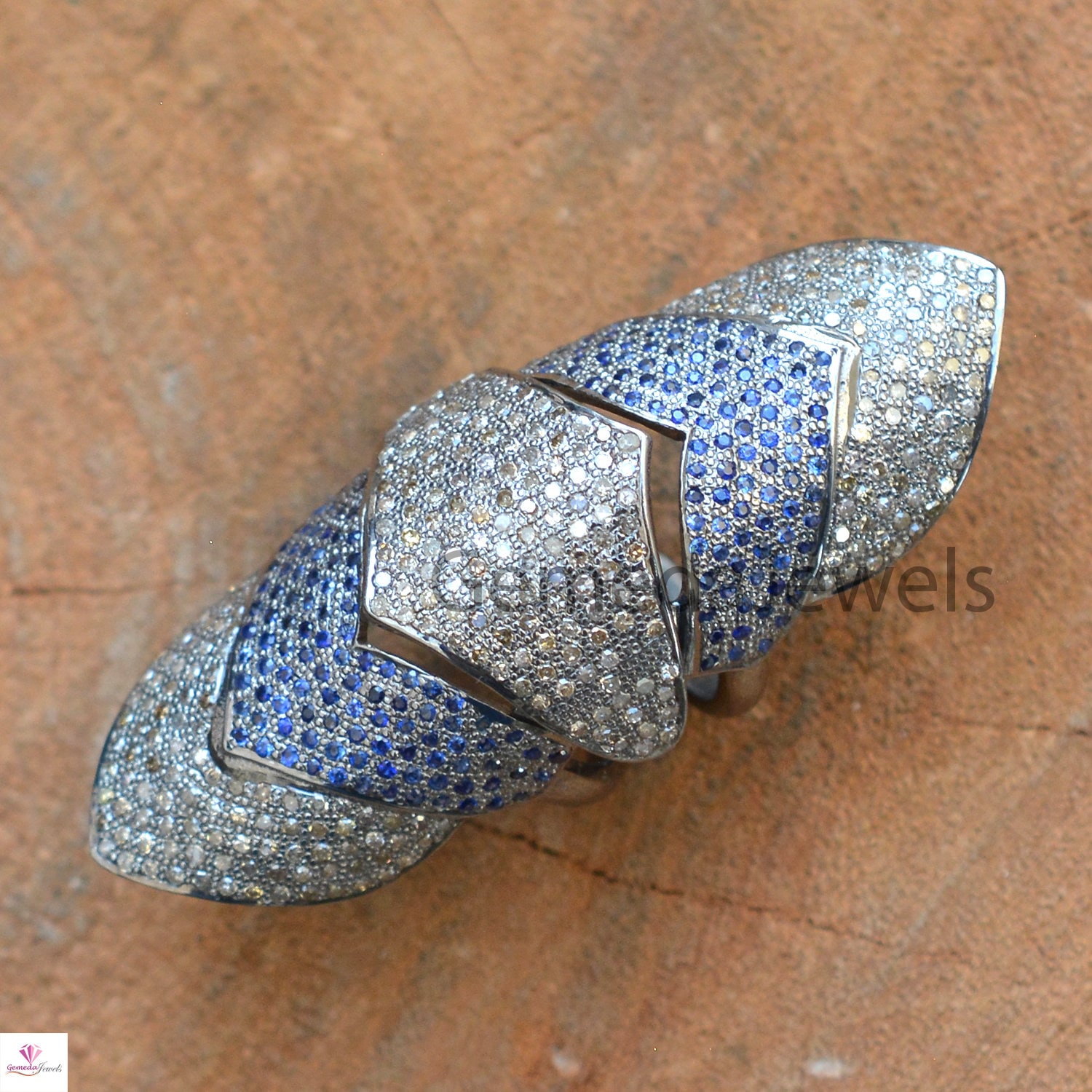 Sale Genuine Pave Diamond Ring Diamond Full Finger Knuckle | Etsy