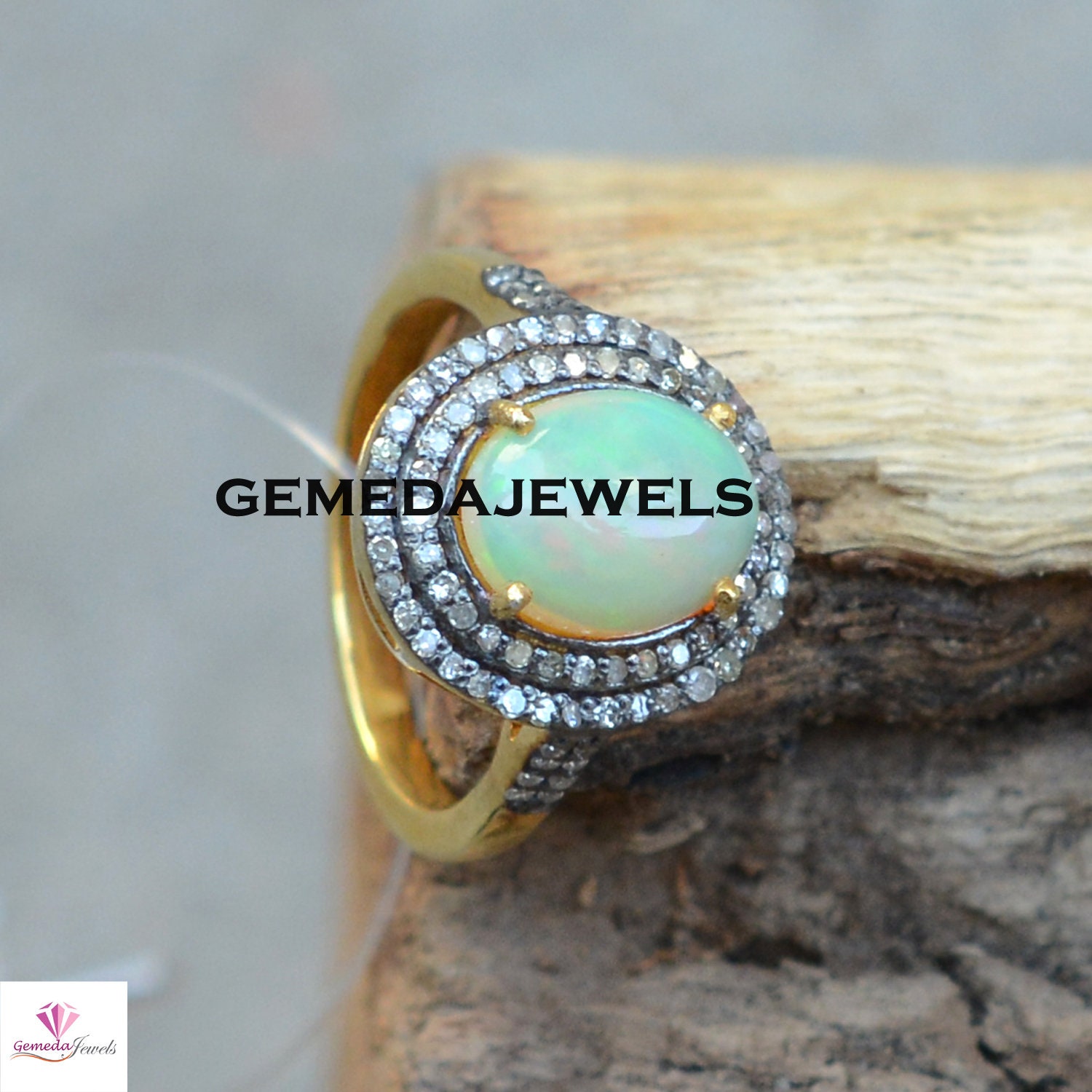 Sterling Silver Ring Opal Gemstone Ring Gemstone Silver | Etsy