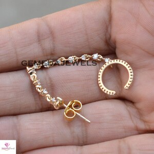 Genuine Diamond Ear Cuff, 14k Yellow Gold Ear Cuff, Diamond Gold ...