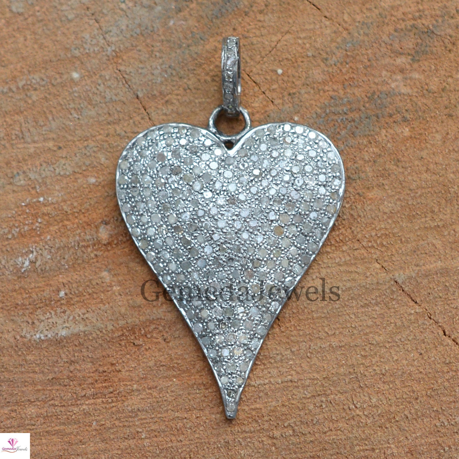 Sale Pave Diamond Pendant 925 Sterling Silver Jewelry | Etsy