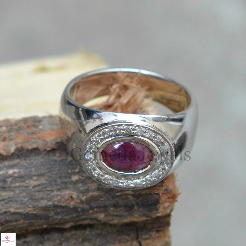 Genuine Ruby Gemstone Ring Men's Ring Jewelry 925 - Etsy