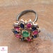Multi Gemstone Flower Ring, Ruby Gemstone Ring, Sapphire 925 Silver ...
