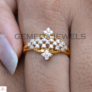 Double Cut Diamond Ring, 14k Yellow Gold Diamond Ring, Beautiful ...