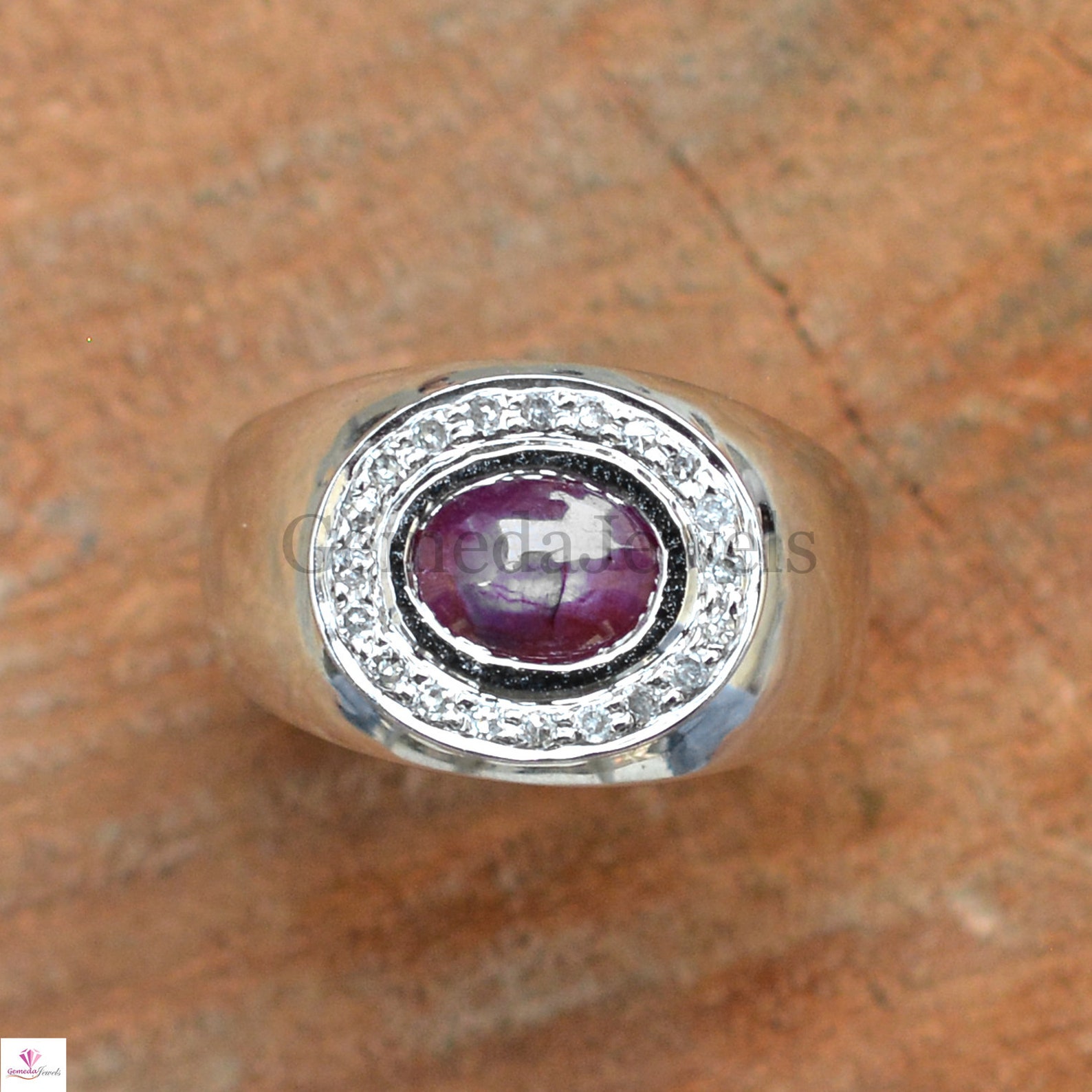 Genuine Ruby Gemstone Ring Men's Ring Jewelry 925 | Etsy