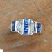 Natural Pave Diamond Ring Blue Sapphire Ring 925 Sterling - Etsy