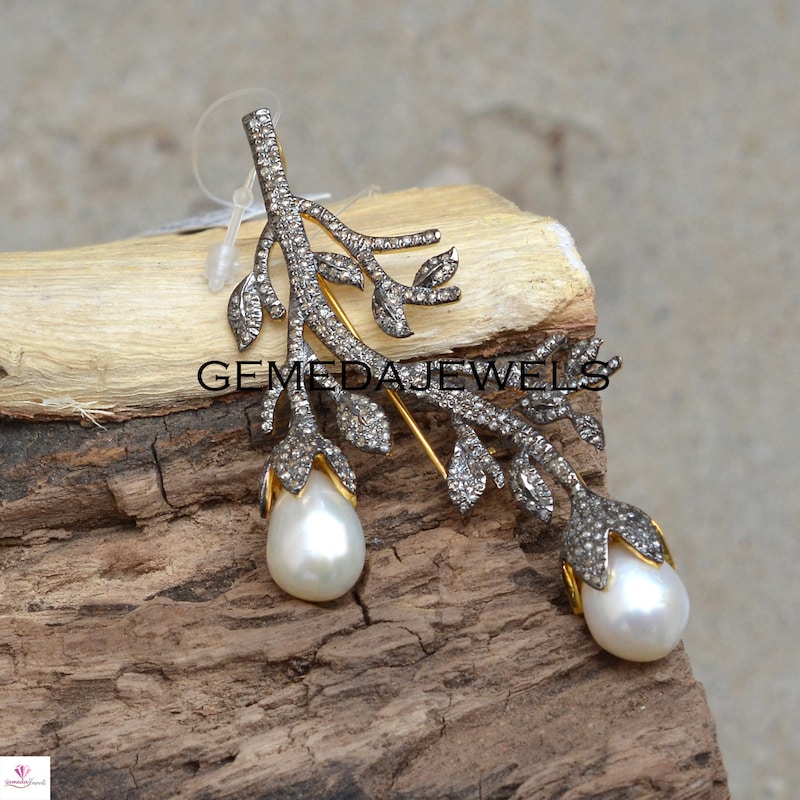 Gemstone Brooch - Etsy