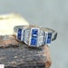 Natural Pave Diamond Ring Blue Sapphire Ring 925 Sterling - Etsy