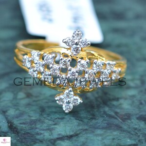 Double Cut Diamond Ring, 14k Yellow Gold Diamond Ring, Beautiful ...
