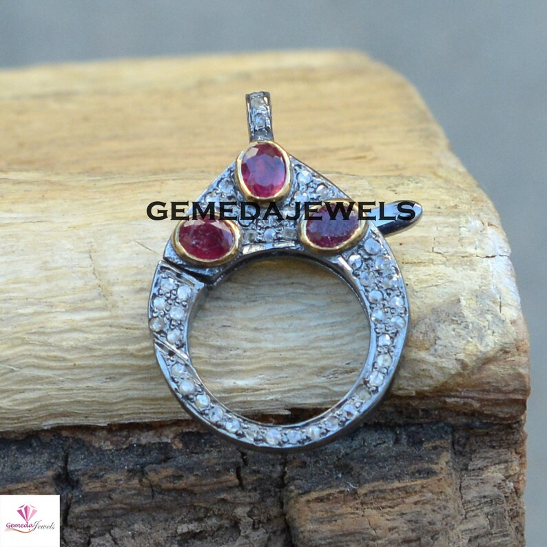 Ruby Clasp Lock Sapphire Lobster Claw Turquoise Lock Pave - Etsy