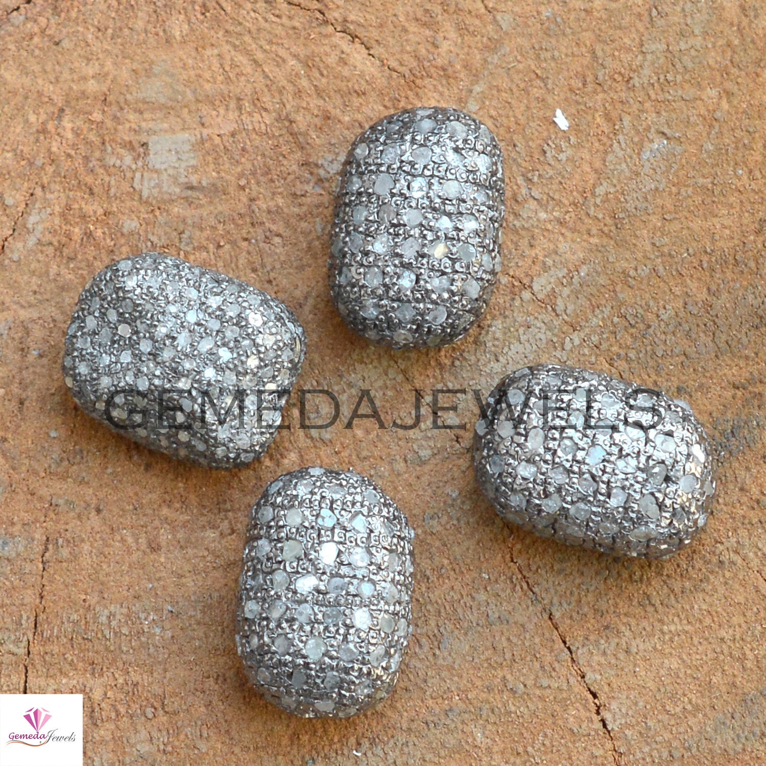 Pave Diamond Beads Jewelry Micro Pave Setting Jewelry - Etsy