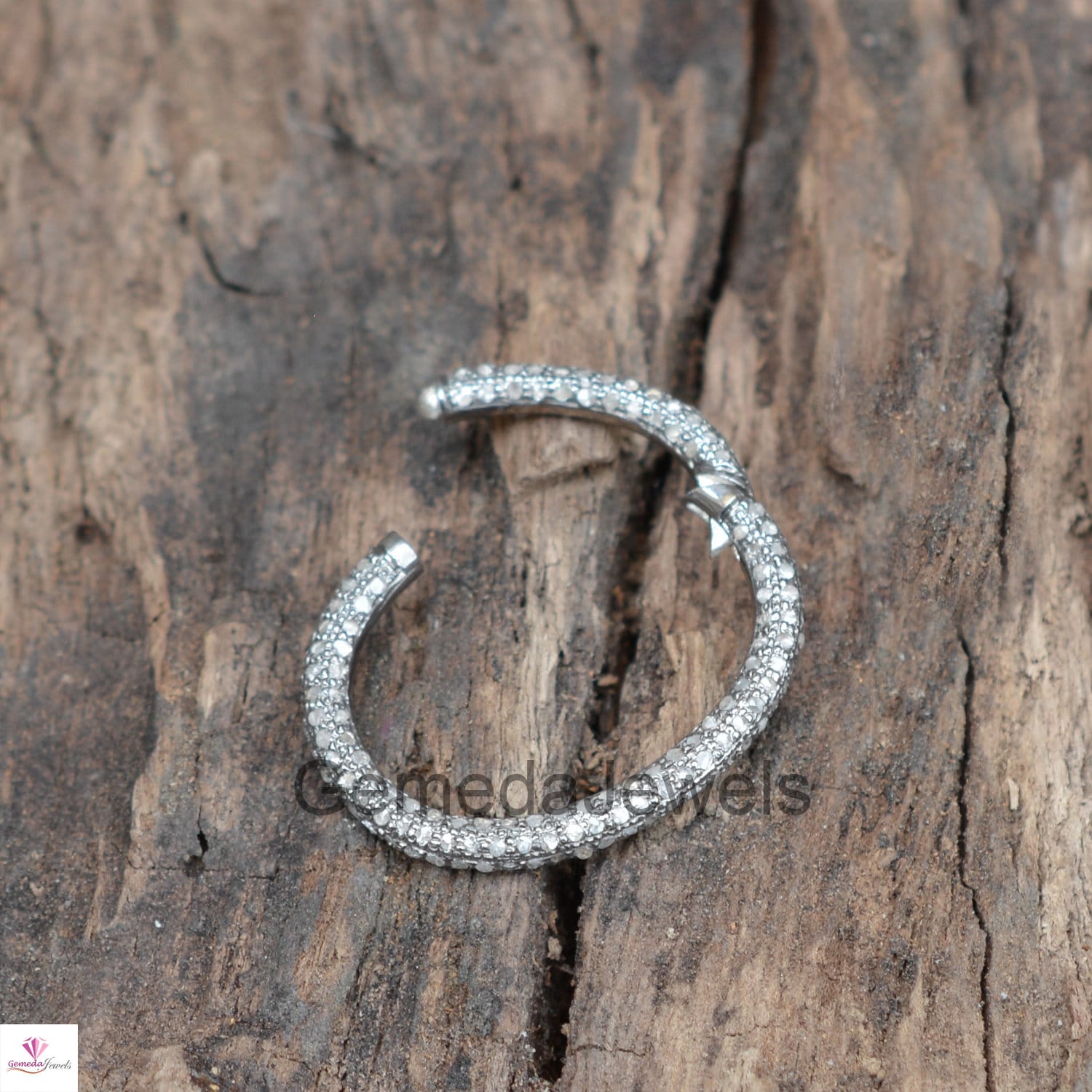 Pave Diamond Clasp Lock Jewelry Sterling Silver Finding - Etsy