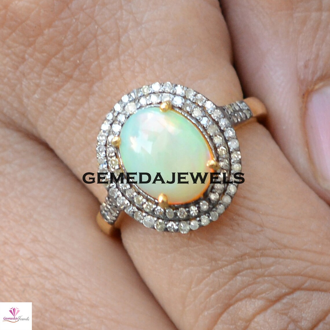 Sterling Silver Ring Opal Gemstone Ring Gemstone Silver - Etsy