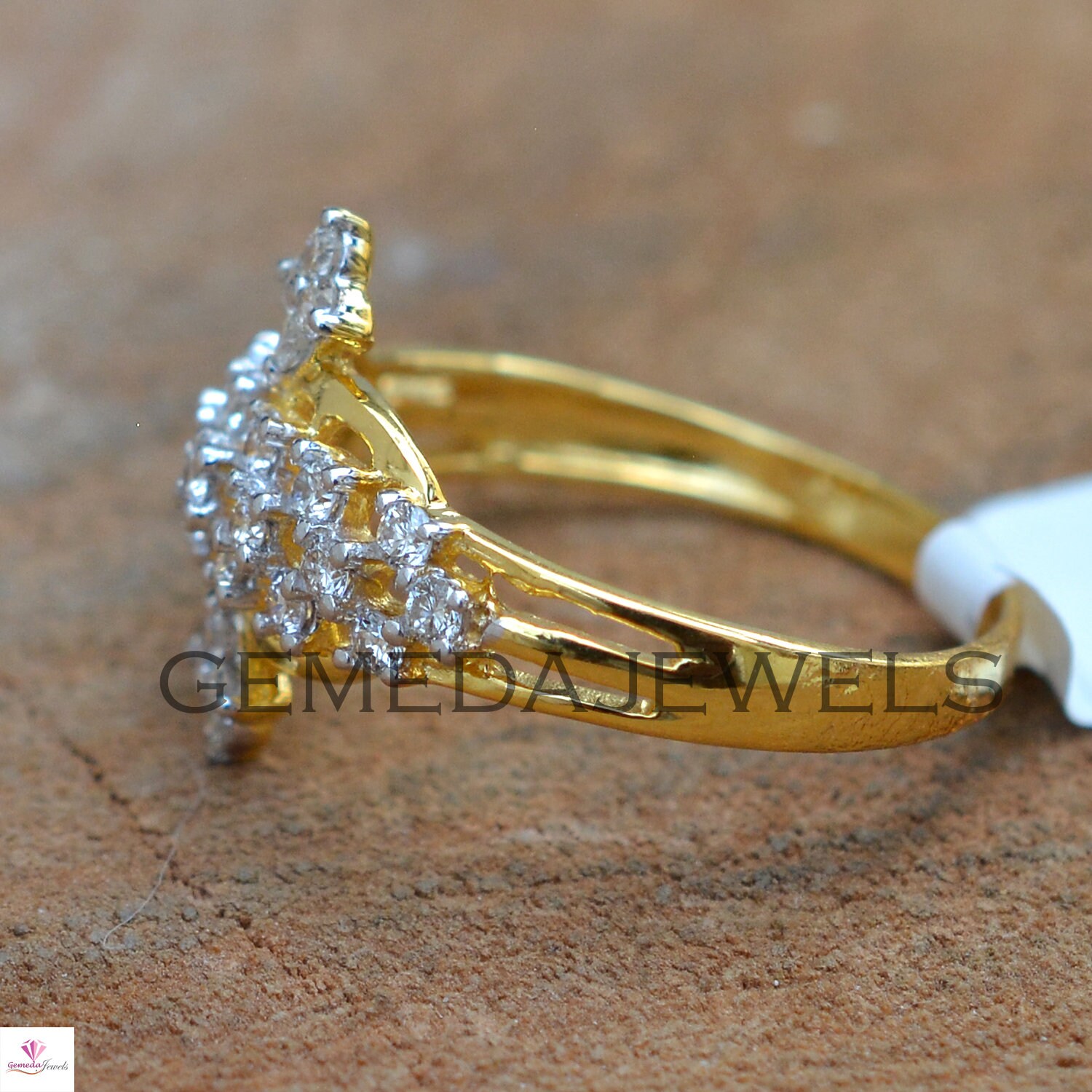 Double Cut Diamond Ring 14k Yellow Gold Diamond Ring - Etsy