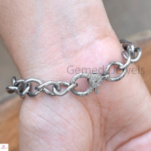 Genuine Pave Diamond Bracelet Sterling Silver Jewelry | Etsy