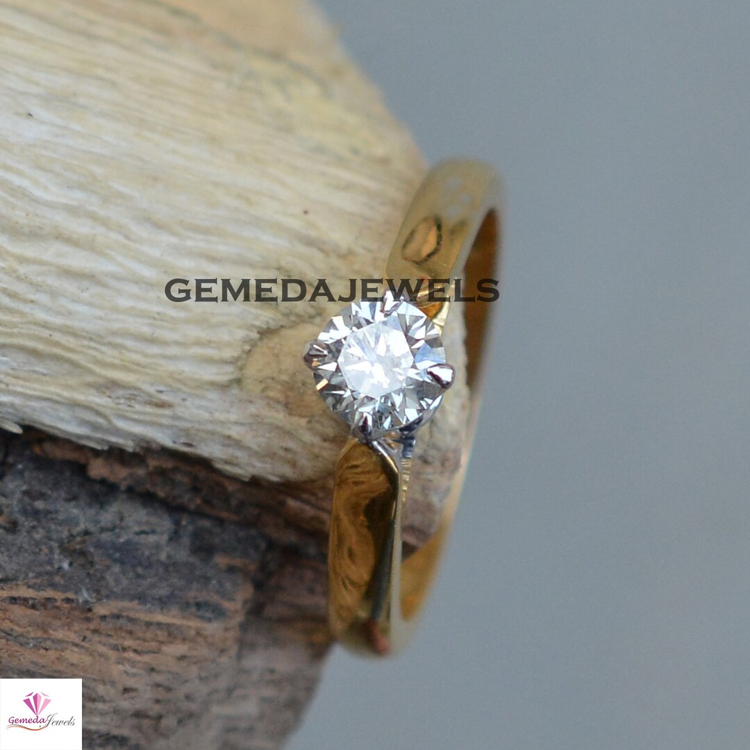 AAA+ Quality Diamond Ring, 18k Gold Ring Jewelry, Yellow Gold Ring ...