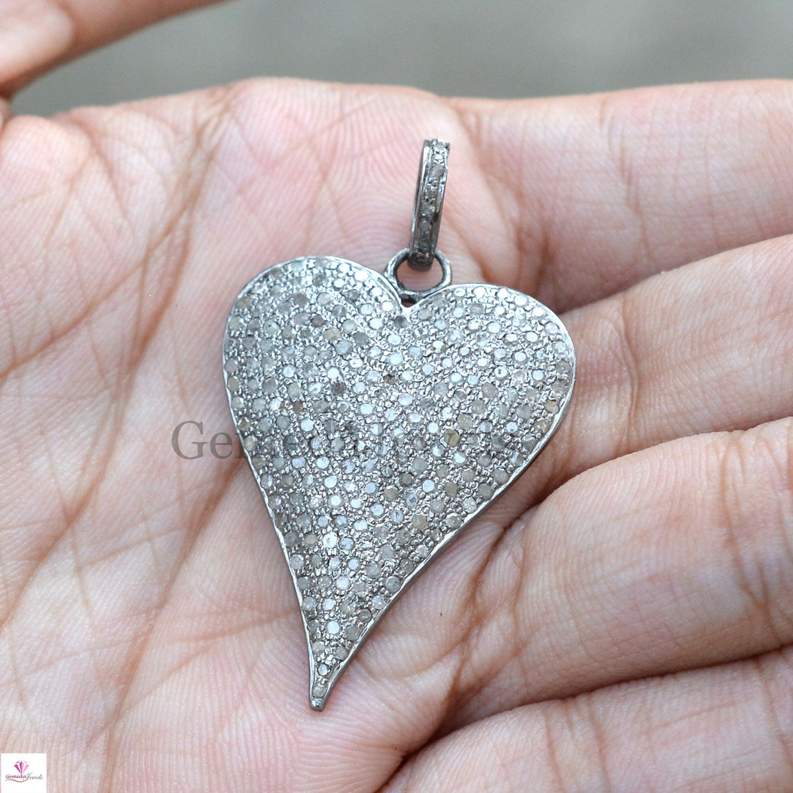 Sale Pave Diamond Pendant 925 Sterling Silver Jewelry - Etsy