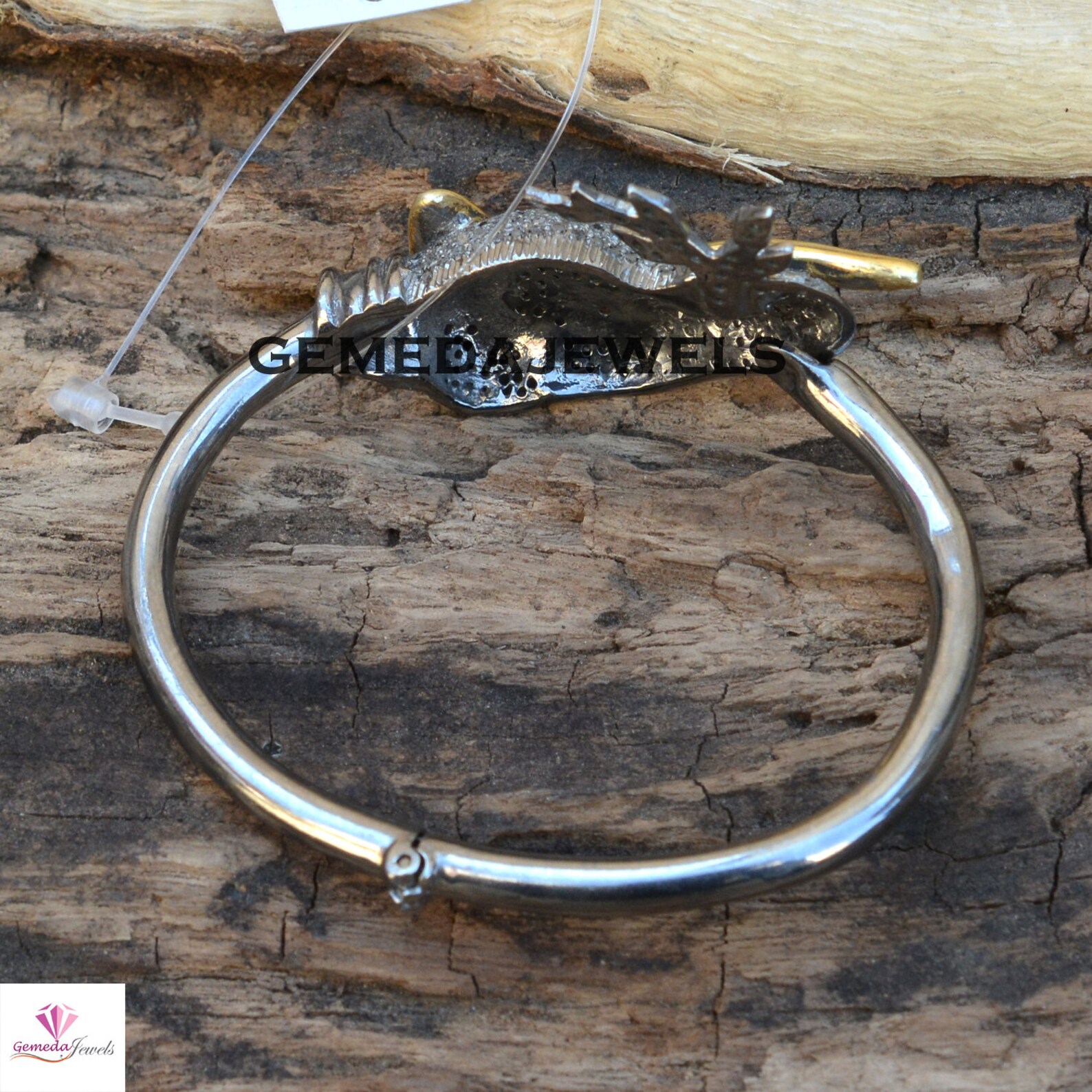 Elephant Bangle Jewelry Pave Diamond Bangle Bracelet - Etsy