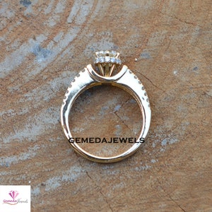 Center Diamond VS1 H Color Ring Solid 18k Yellow Gold Ring - Etsy