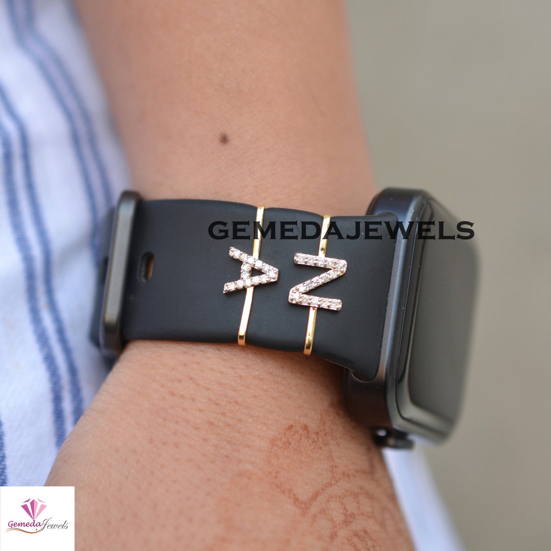 Decoration for Smart Watch Belt Diamond Initial Charm, A to Z Diamond ...