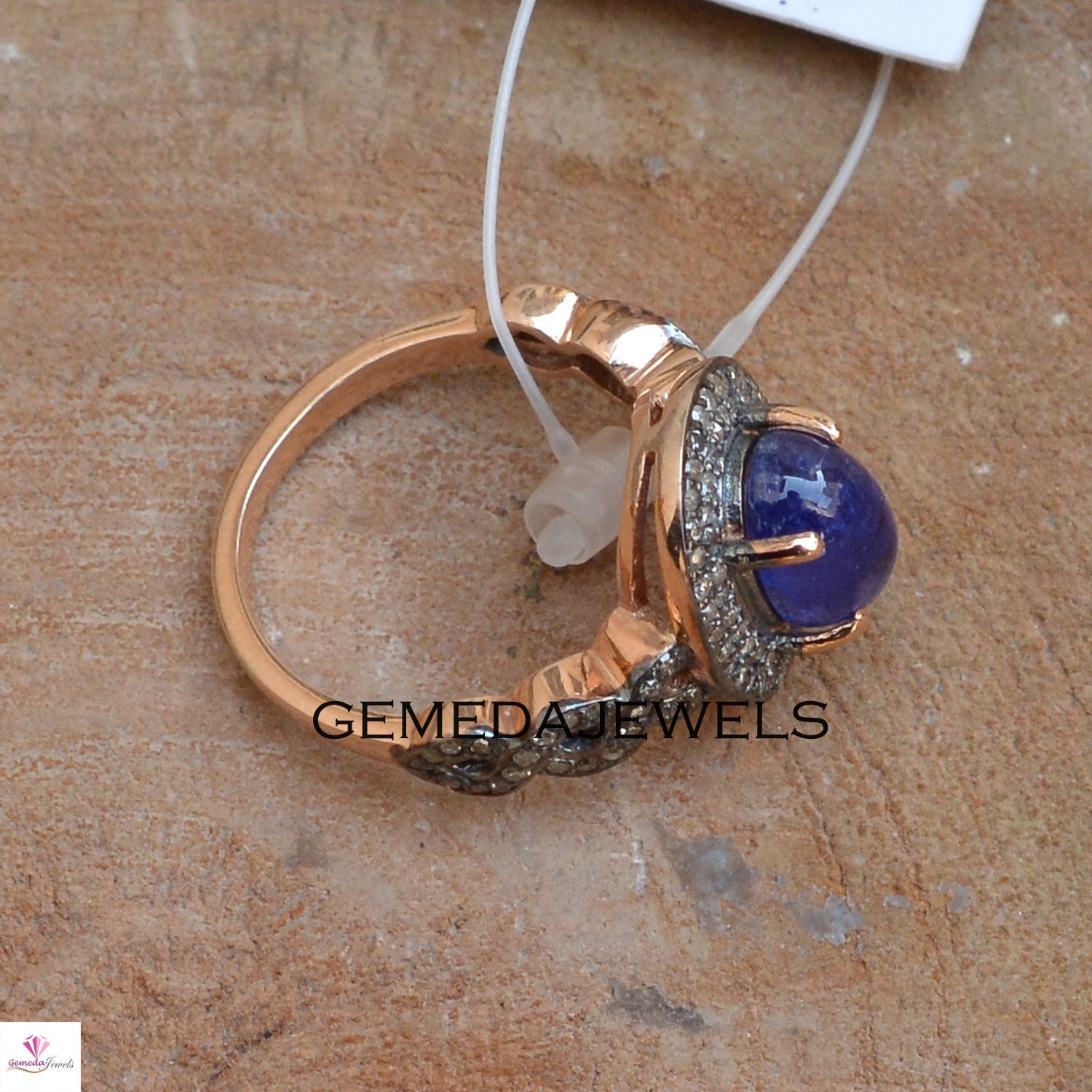 Genuine Tanzanite Gemstone Ring Pave Diamond Silver Jewelry - Etsy