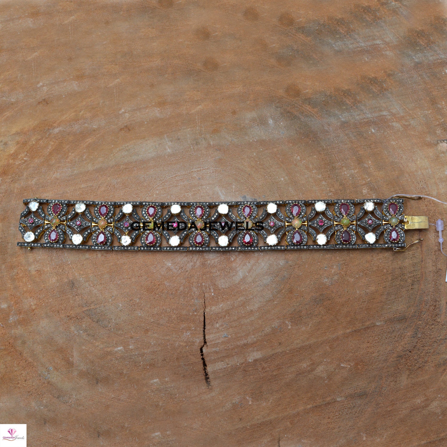 Ruby gemstone Bracelet Opal Bracelet Jewelry Pave Diamond | Etsy