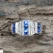 Natural Pave Diamond Ring Blue Sapphire Ring 925 Sterling - Etsy