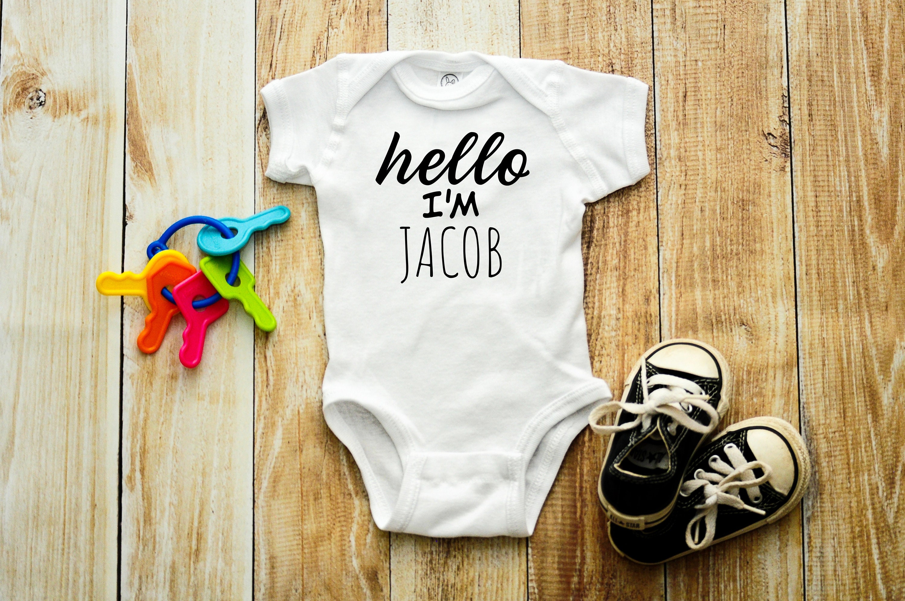 Hello My Name Is Baby Name Outfit Custom Newborn Bodysuit | Etsy