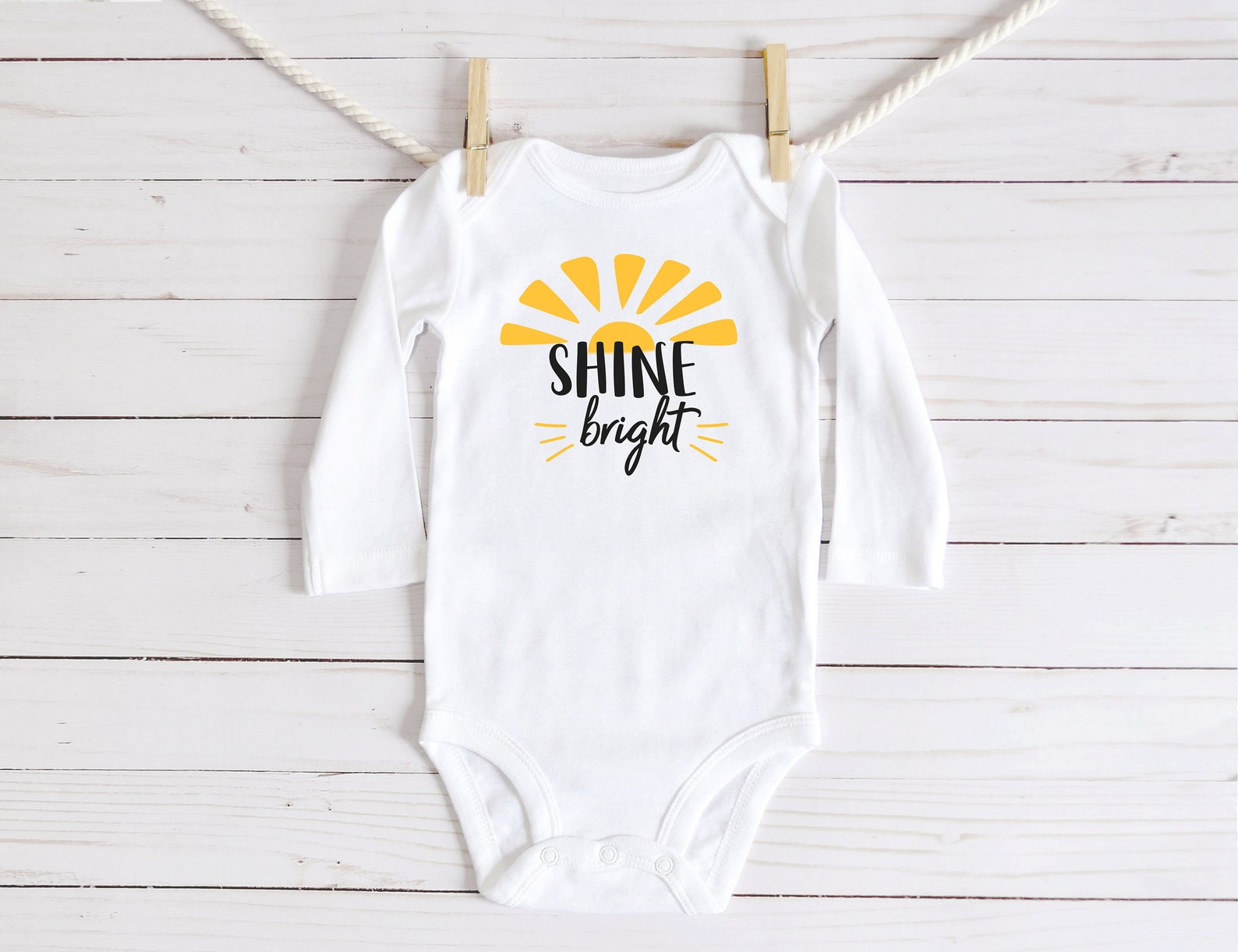 Shine Bright, Cute Baby Bodysuit, Summer Baby Clothes, Baby Shower Gift ...