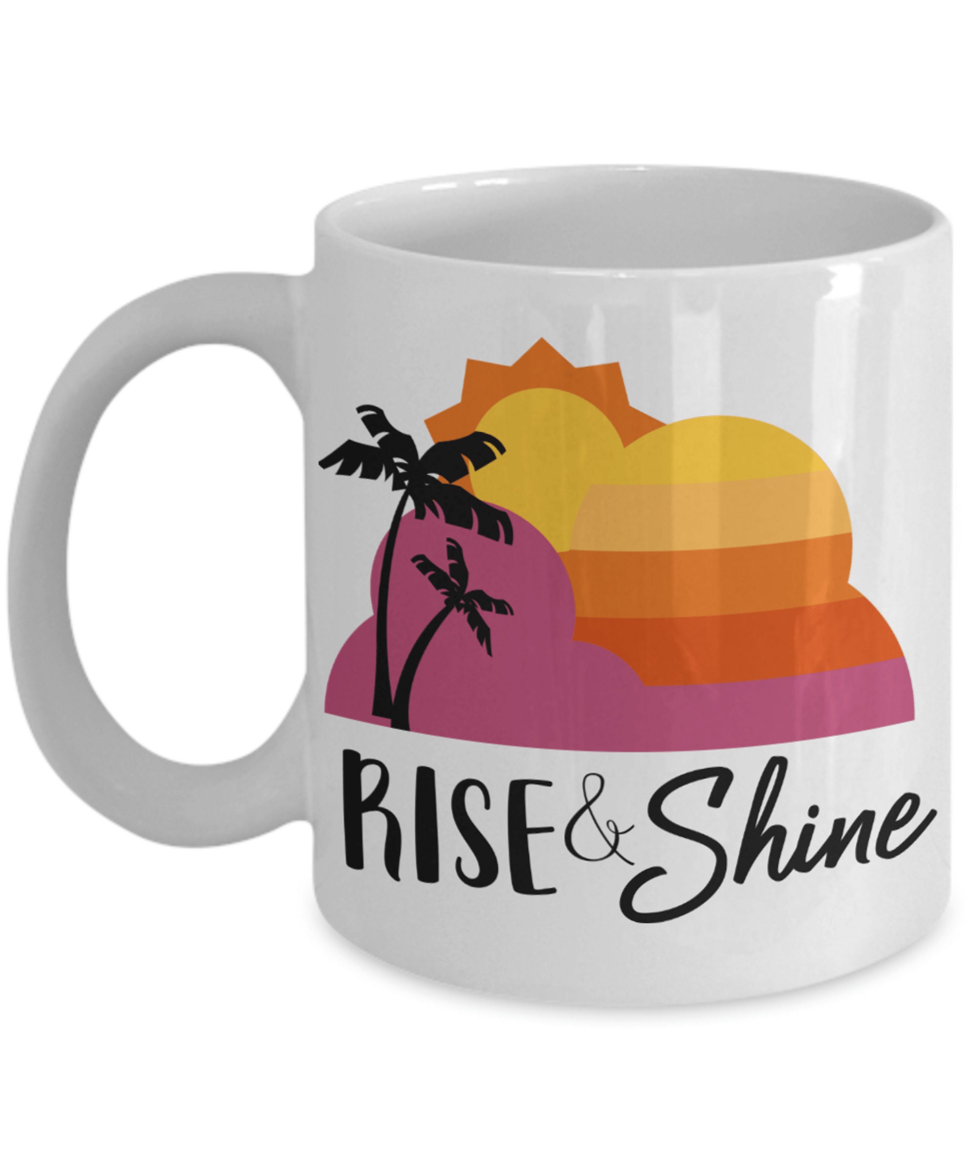 Rise and Shine Mug Sunrise Mug Retro Sunset Gift for - Etsy