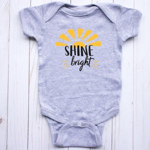 Shine Bright, Cute Baby Bodysuit, Summer Baby Clothes, Baby Shower Gift ...