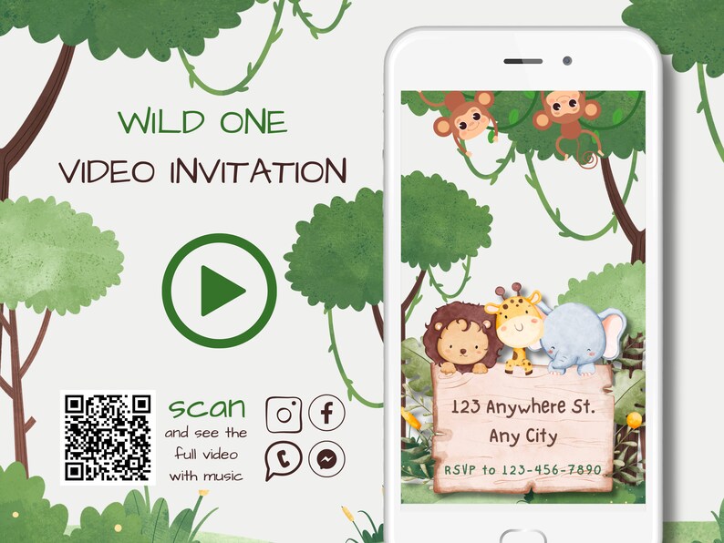 Safari Adventure E-invitations for Kids' Birthdays Personalized Jungle ...