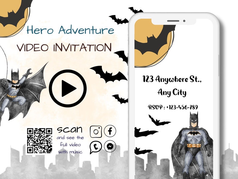 Kids Party E Invite, Hero Adventure Birthday Video Invitation ...