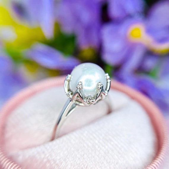 Buy Pearl Ring Pearl Promise Ring Freshwater Pearl Ring Pearl Jewelry Purity Ring June Birthstone Ring White Pearl Ring dainty Ring Online in India Etsy