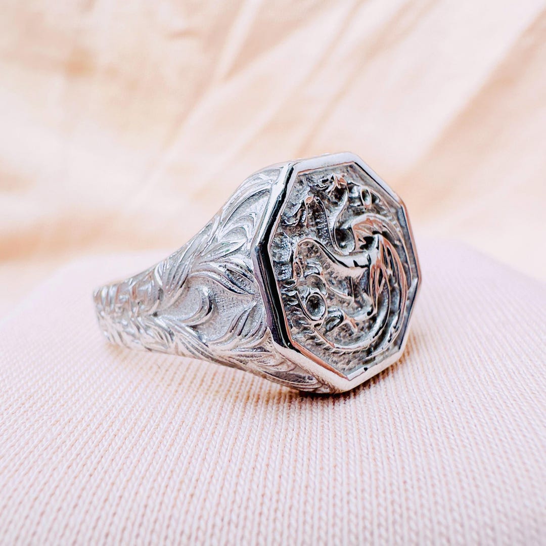 Daenerys Targaryen Dragon Signet Ring: Sterling Silver Fantasy Jewelry ...