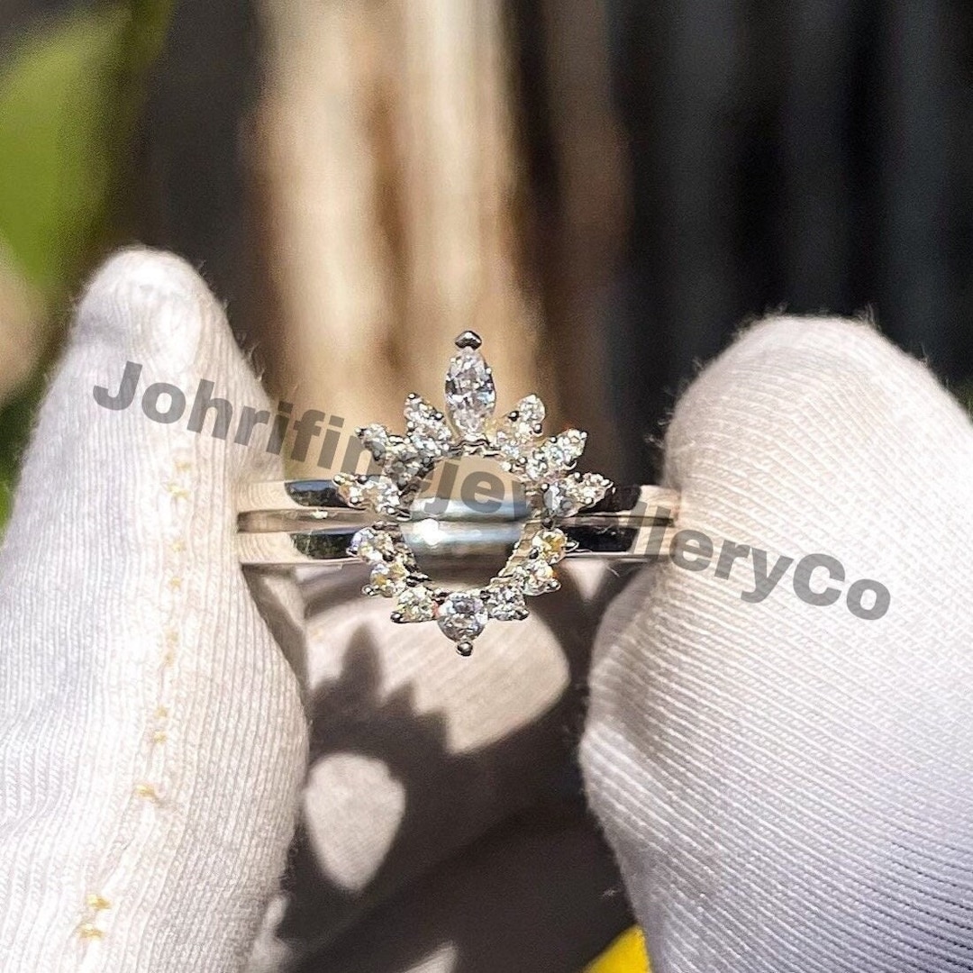 Chevron Wedding Band White Diamond, Marquise Wedding Band, Stacking ...