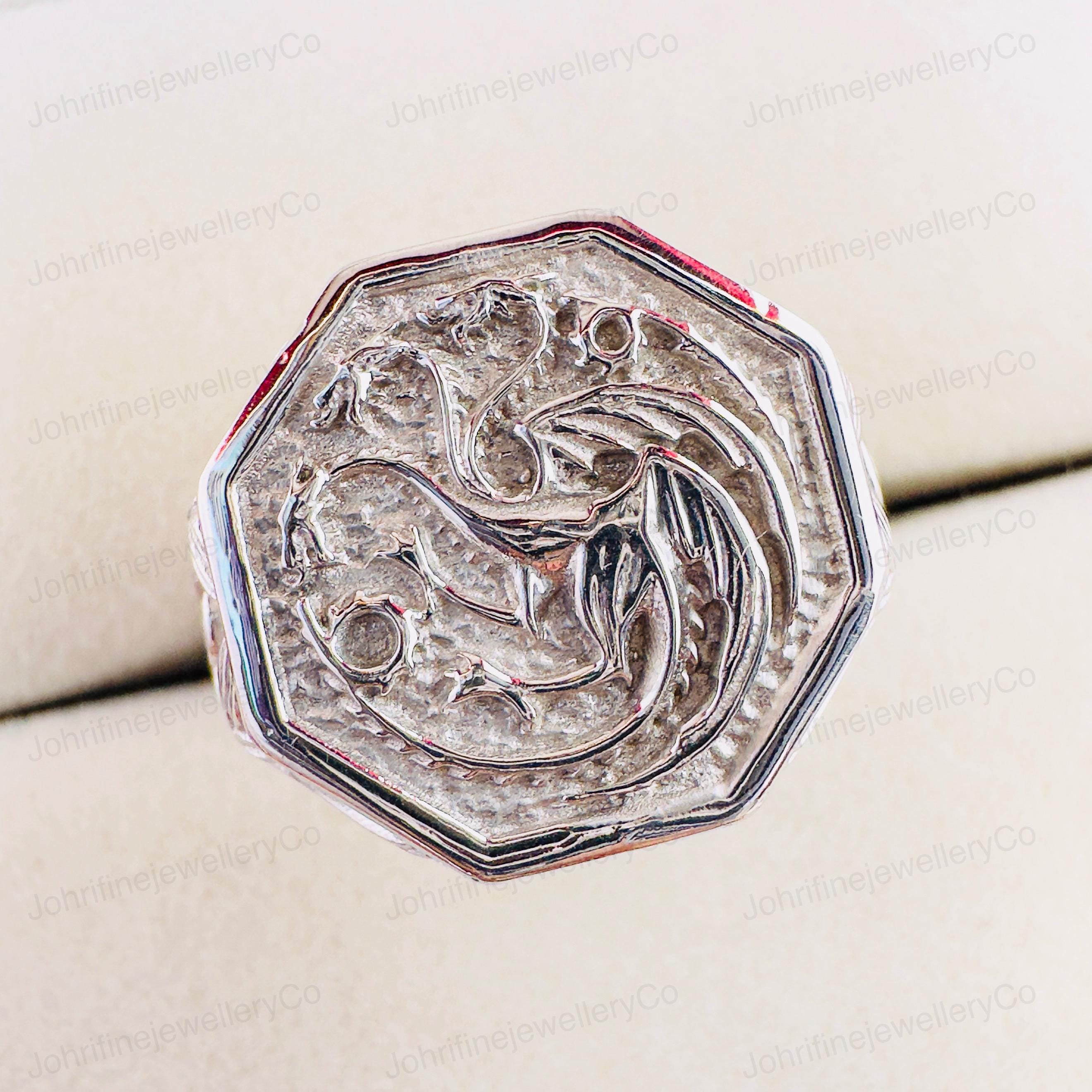 Daenerys Targaryen Dragon Signet Ring: Sterling Silver Fantasy Jewelry ...