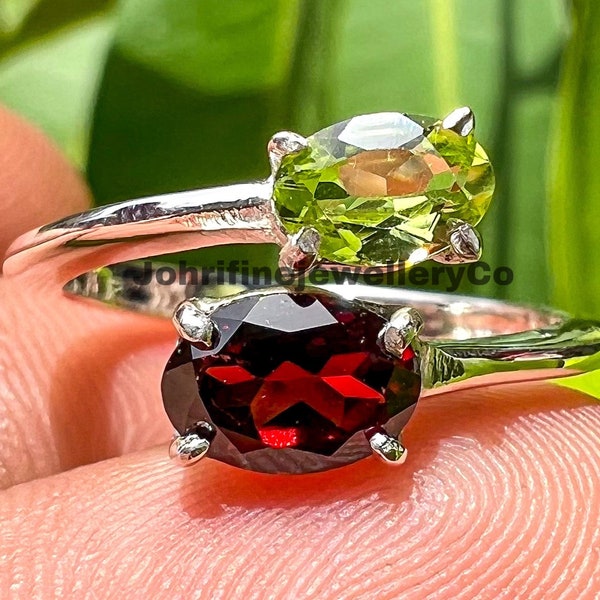 Ruby Peridot Ring - Etsy