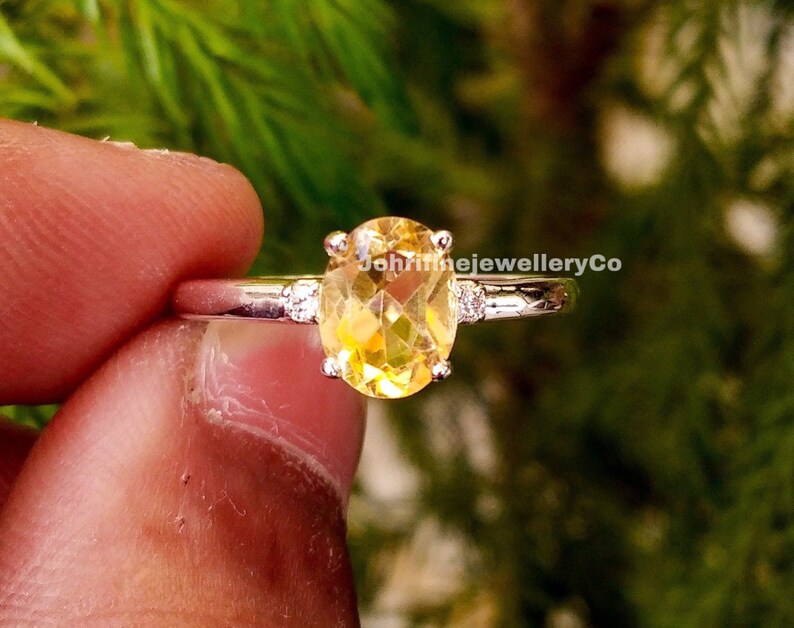 Citrine Engagement Ring Natural Citring Friendship Ring 925 - Etsy