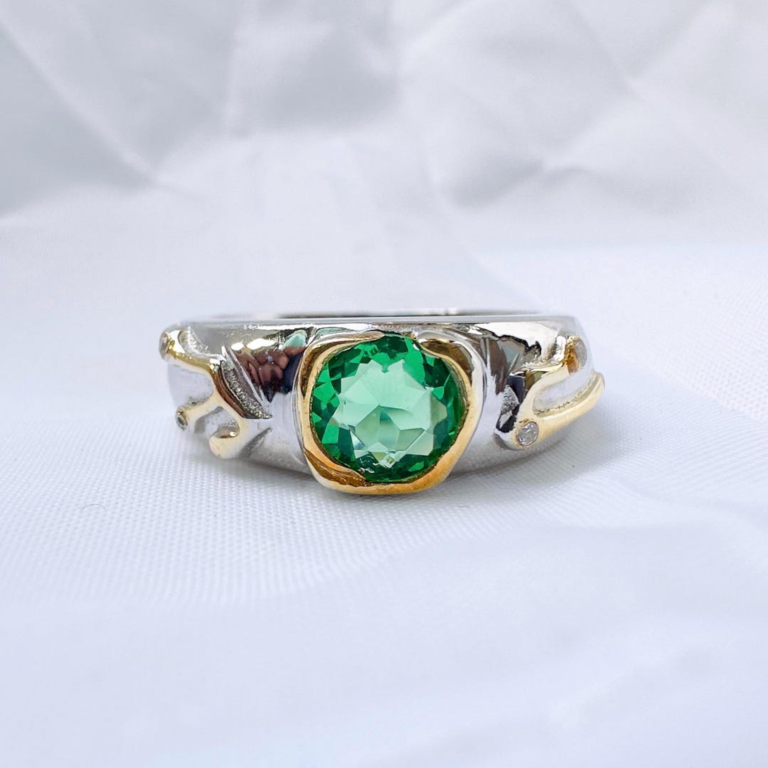 Zelda Breath of the Wild Ring, Kokiri Emerald Ring 925 Sterling Silver ...