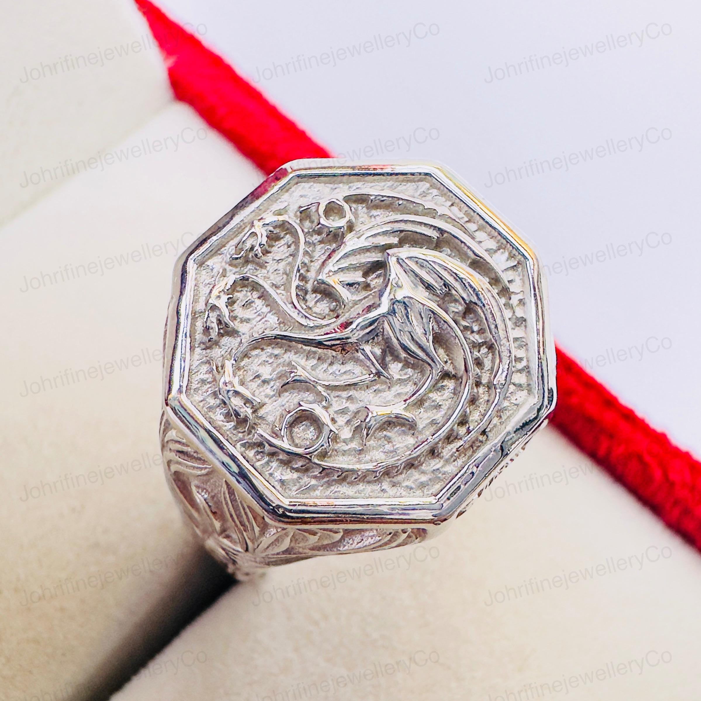 Daenerys Targaryen Dragon Signet Ring: Sterling Silver Fantasy Jewelry ...