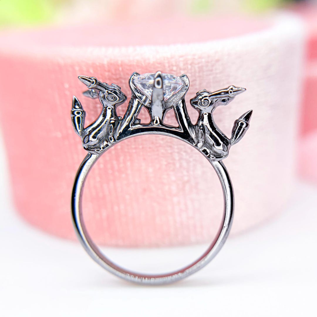 Umbreon Ring: Sterling Silver Moissanite Pokémon Jewelry - Etsy