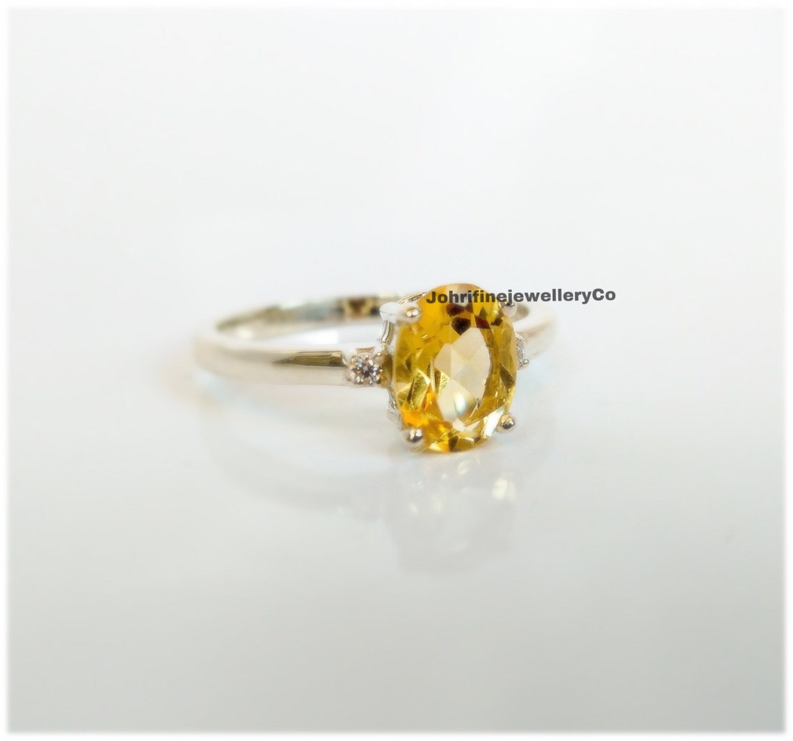Citrine Engagement Ring Natural Citring Friendship Ring 925 - Etsy