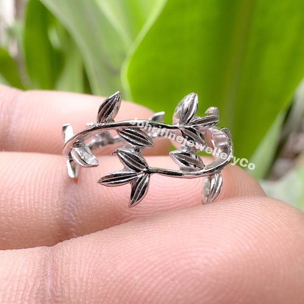 Rose Gold Leaf Ring - Etsy