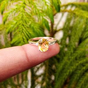 Citrine Engagement Ring Natural Citring Friendship Ring 925 | Etsy